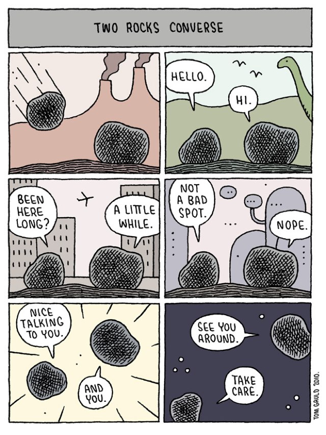 "Two Rocks Converse," by Tom Gauld - Boing Boing