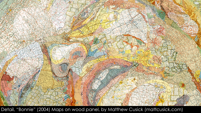 Map collages by Matthew Cusick: portraits, seascapes & more | Boing Boing