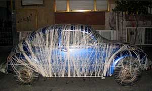 Weird cocoon-car art spotted in Turkey - Boing Boing